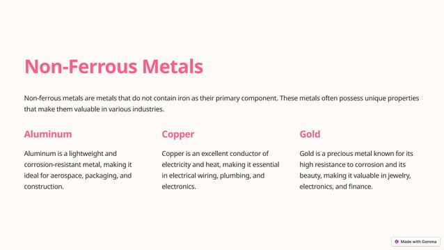 Ferrous metals and Non-Ferrous Metals.pptx | Chemistry | Science