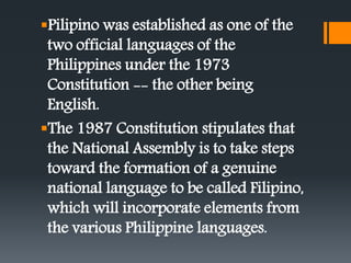 Introduction To Filipino Languages | PPTX