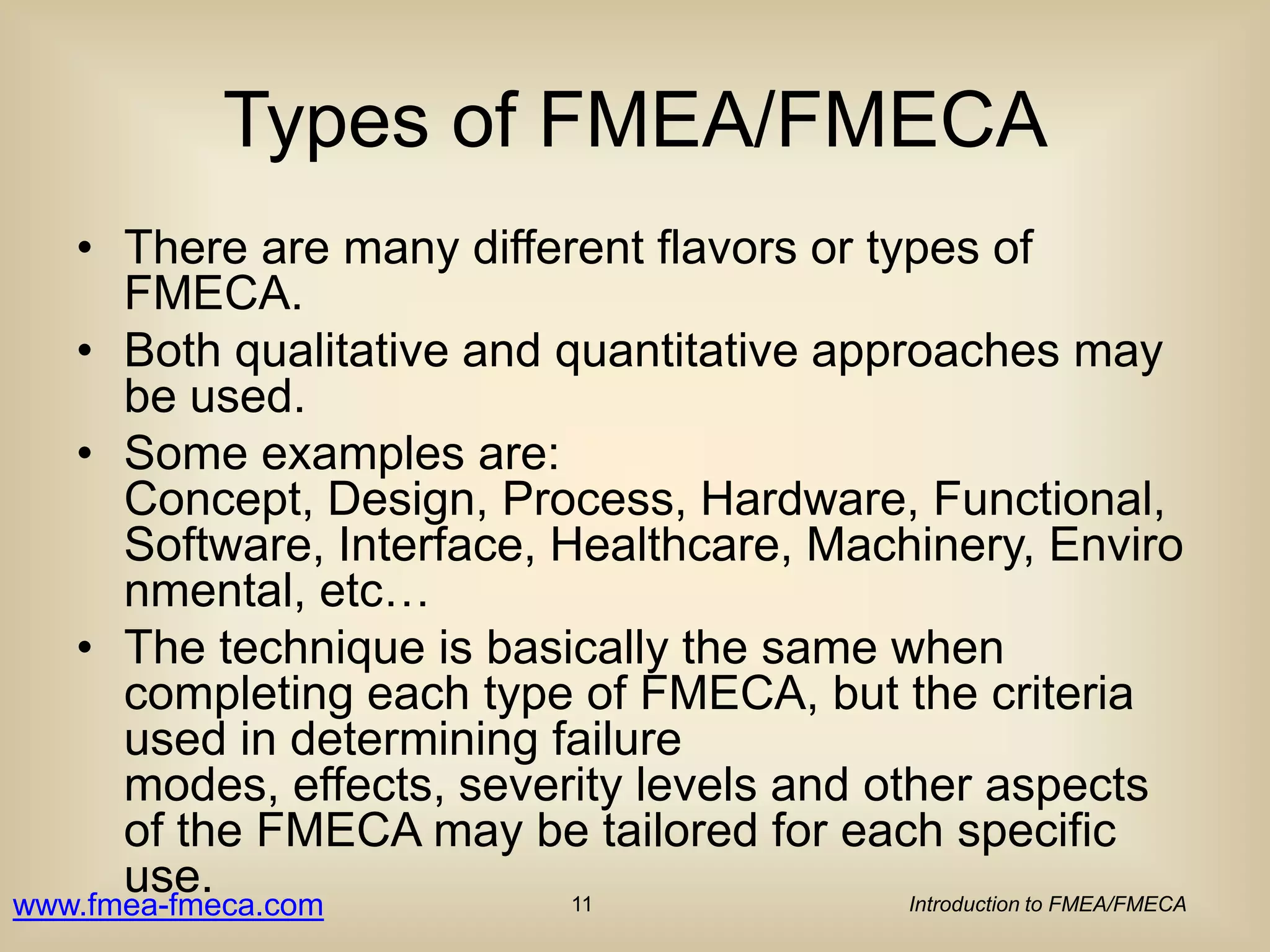 Introduction to FMEA/FMECA | PPTX