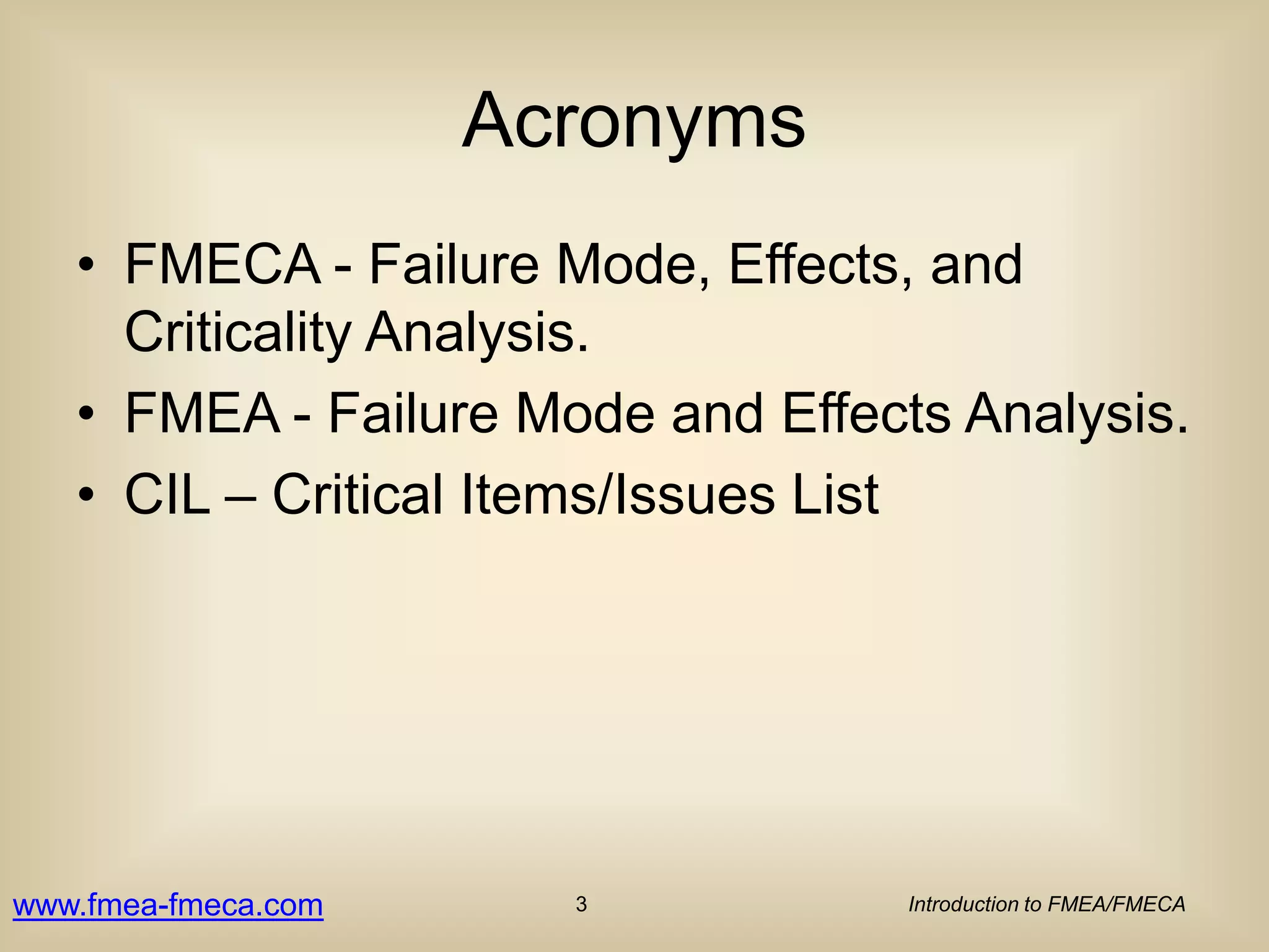 Introduction to FMEA/FMECA | PPTX