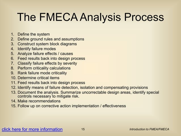 Introduction to FMEA/FMECA | PPTX | Business Accounting & Finance ...