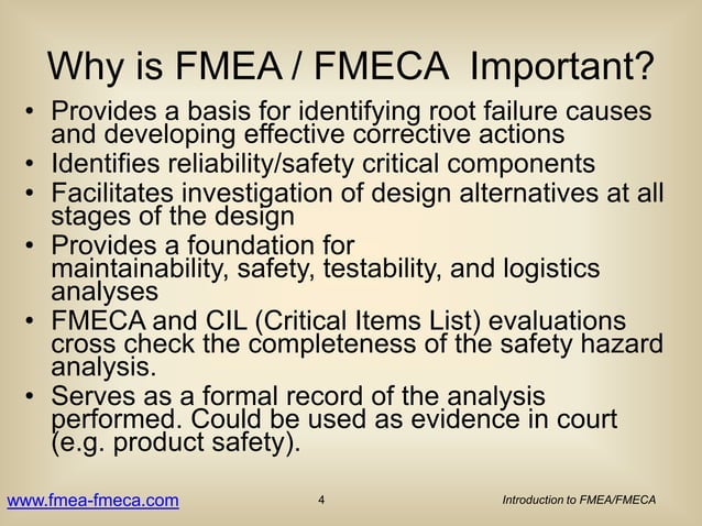 Introduction to FMEA/FMECA | PPTX | Business Accounting & Finance ...