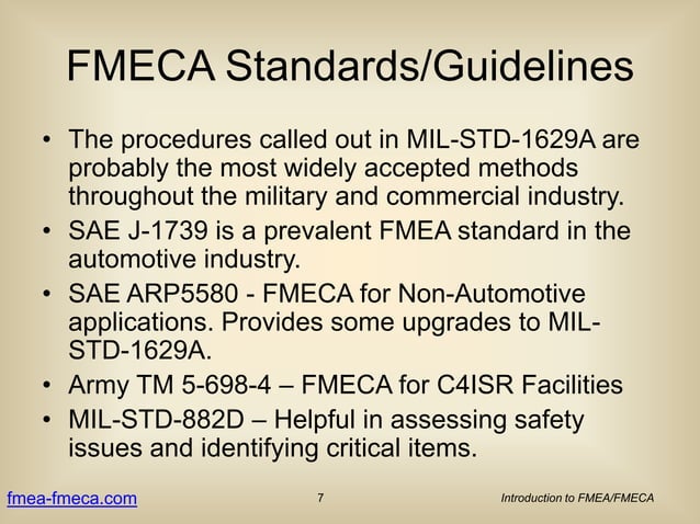 Introduction to FMEA/FMECA | PPTX | Business Accounting & Finance ...