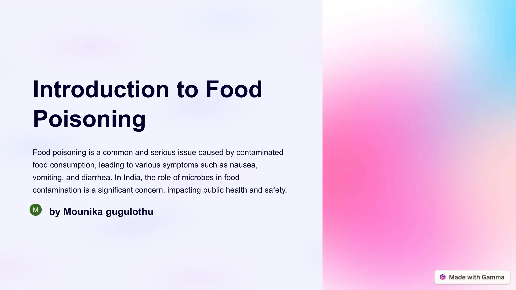 Introduction-to-Food-Poisoning and prevention methods in India | PPT