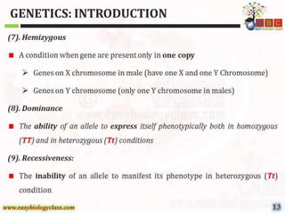 Introduction to-genetics-ppt-by-easybiologyclass | PPTX