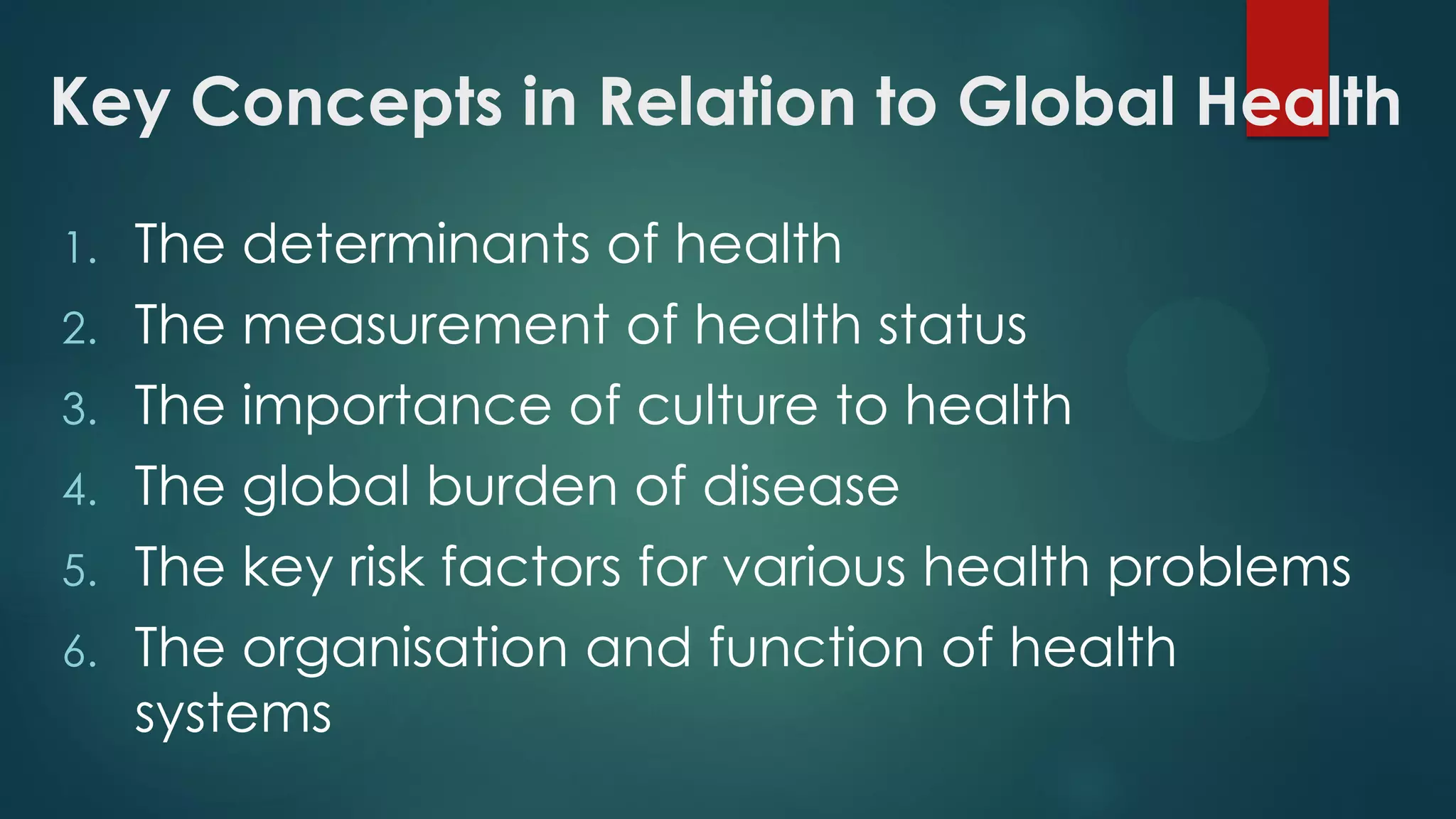 Introduction to Global Health as an overview | PDF