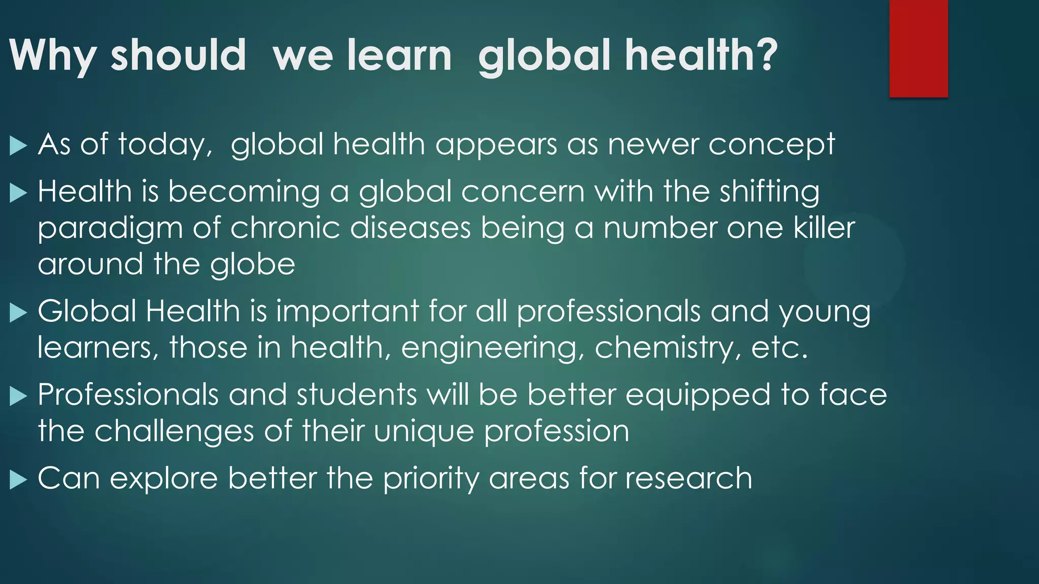 Introduction to Global Health as an overview | PDF