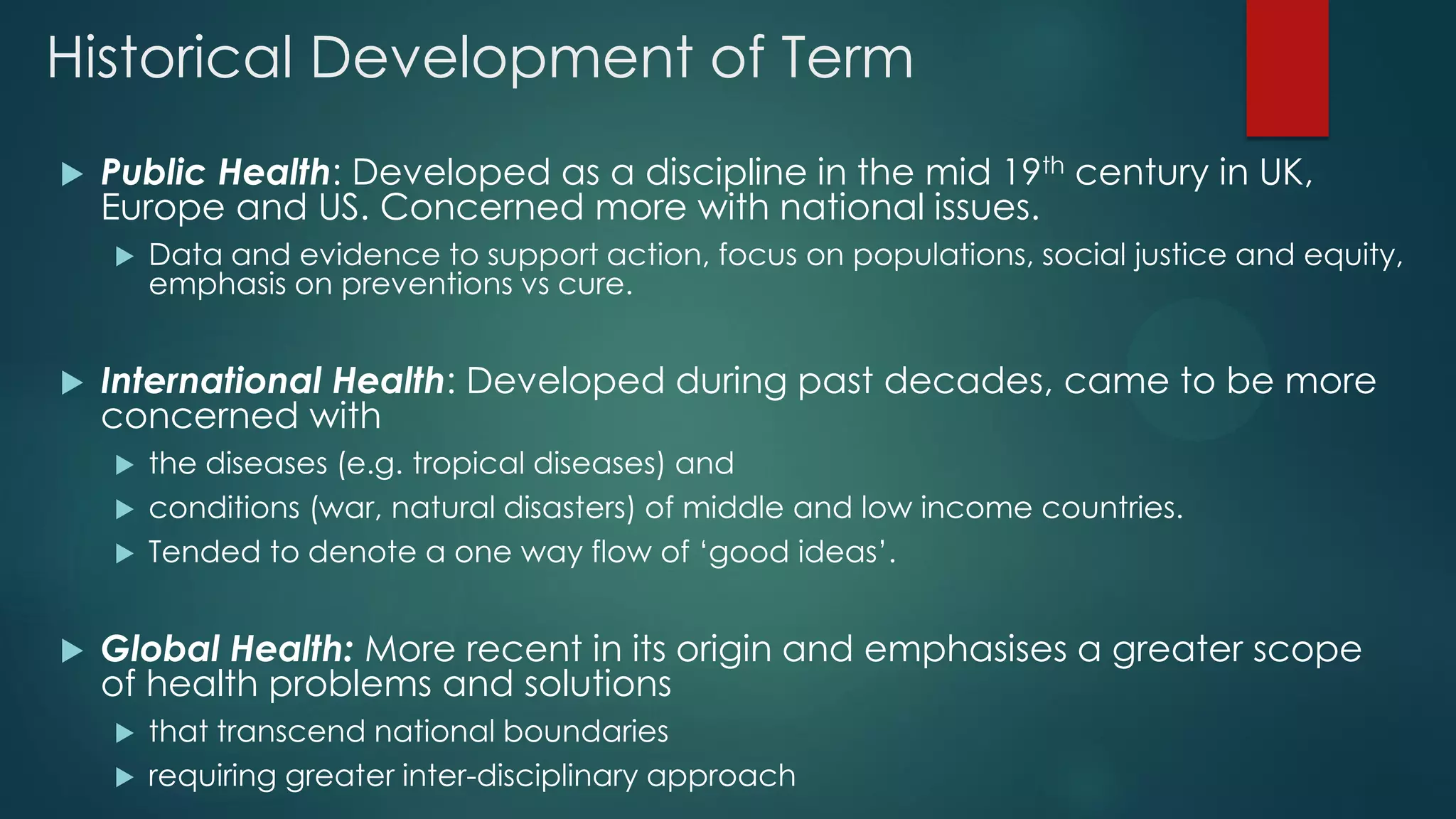 Introduction to Global Health as an overview | PDF