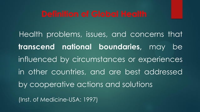 Introduction to Global Health as an overview | PDF | Diseases and ...