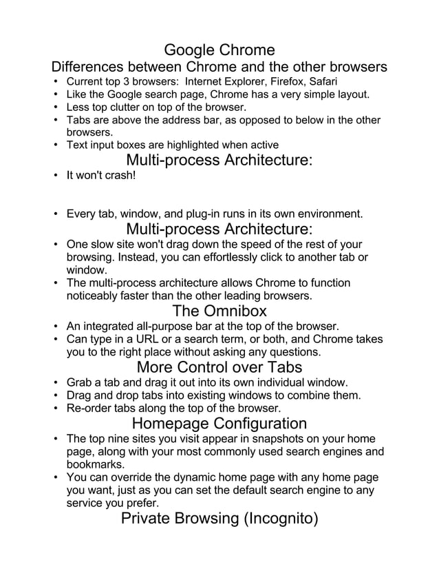 Introduction to Google Chrome | RTF | Browsers | Computer Software and ...