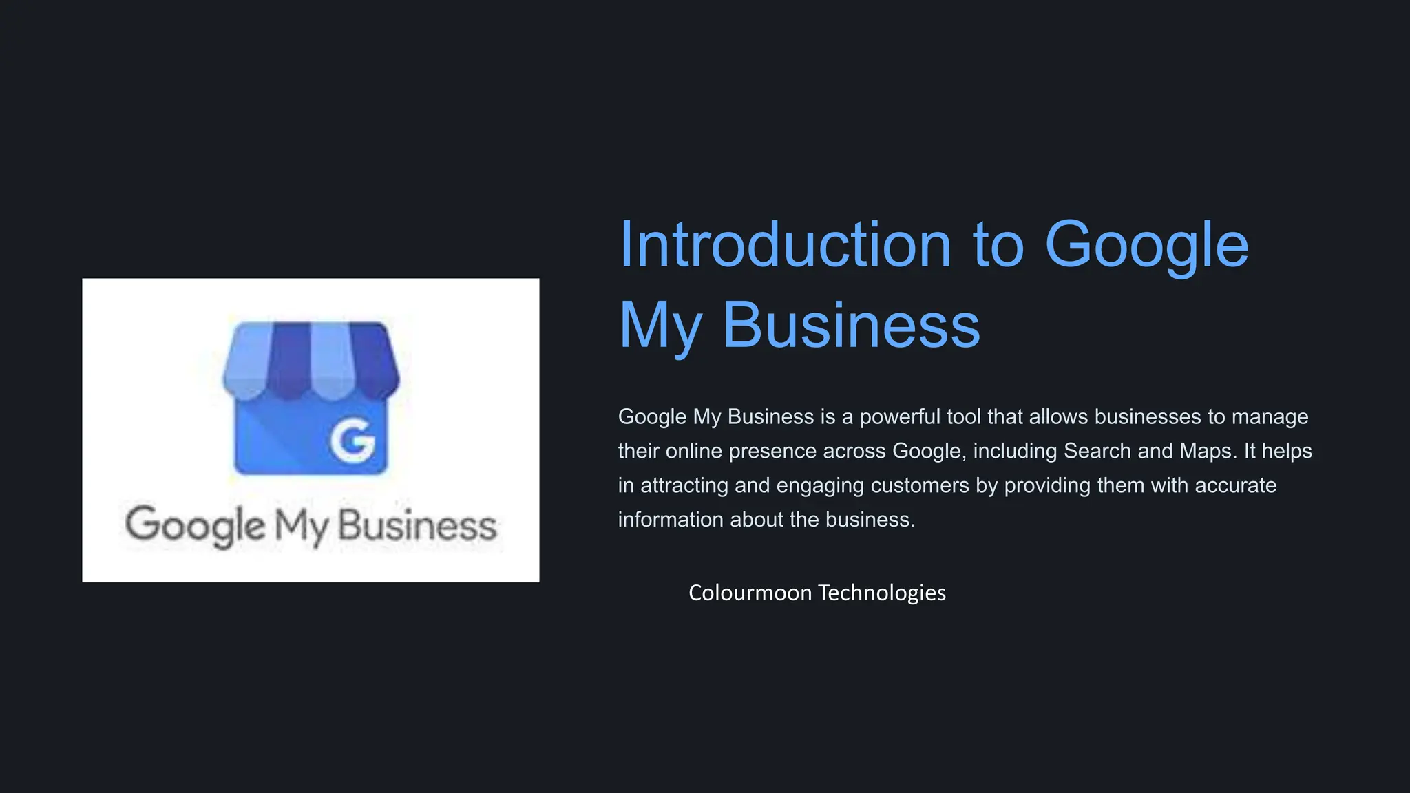 Introduction to Google My Business- Online Presence | PPT