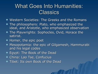 Introduction to the Humanities | PPT