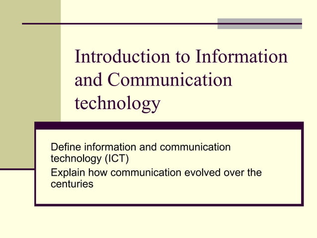 Introduction to ICT | PPT