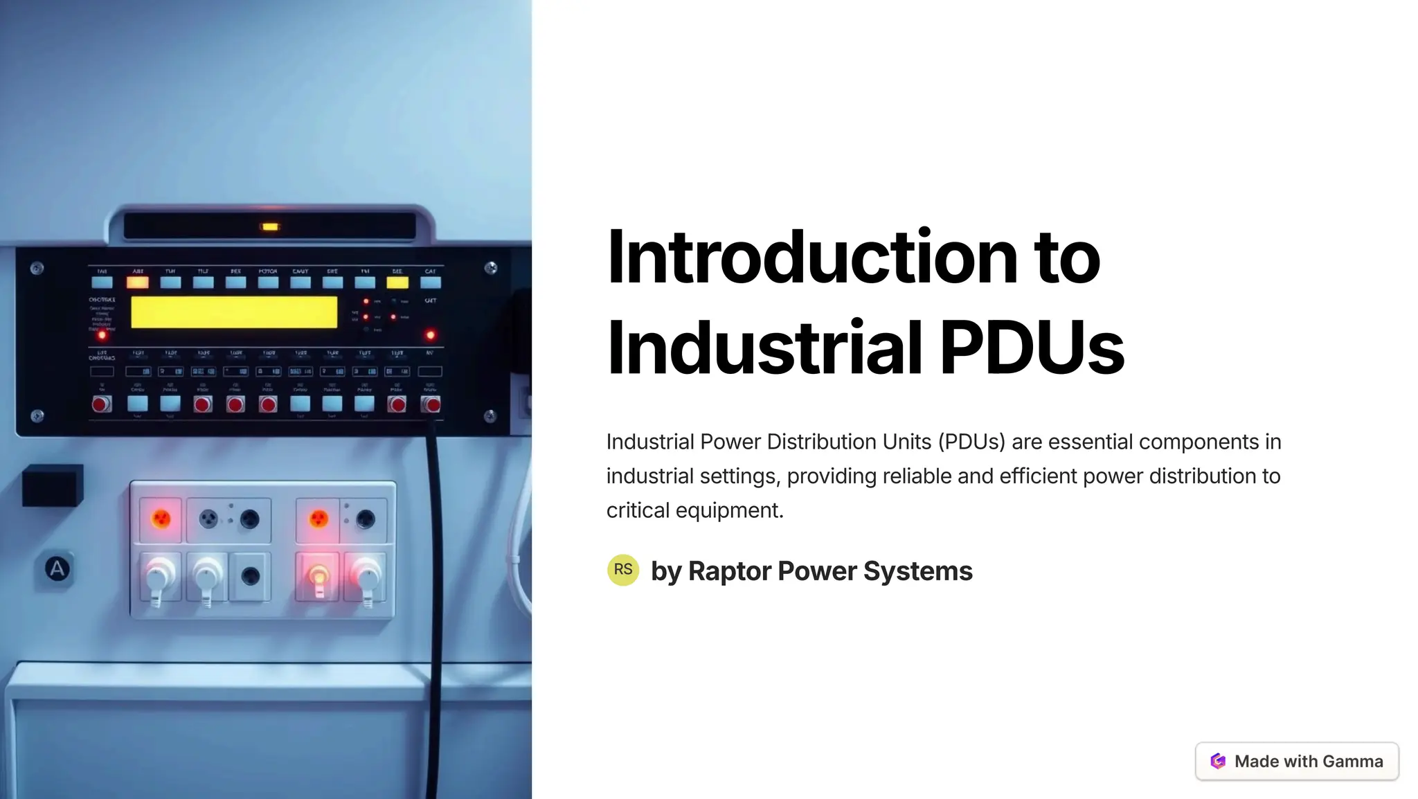 Introduction to Industrial PDUs - Raptor Power Systems | PPT