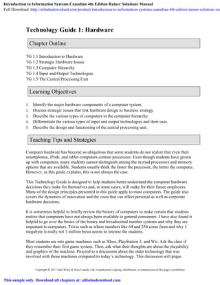 Introduction to Information Systems Canadian 4th Edition Rainer ...