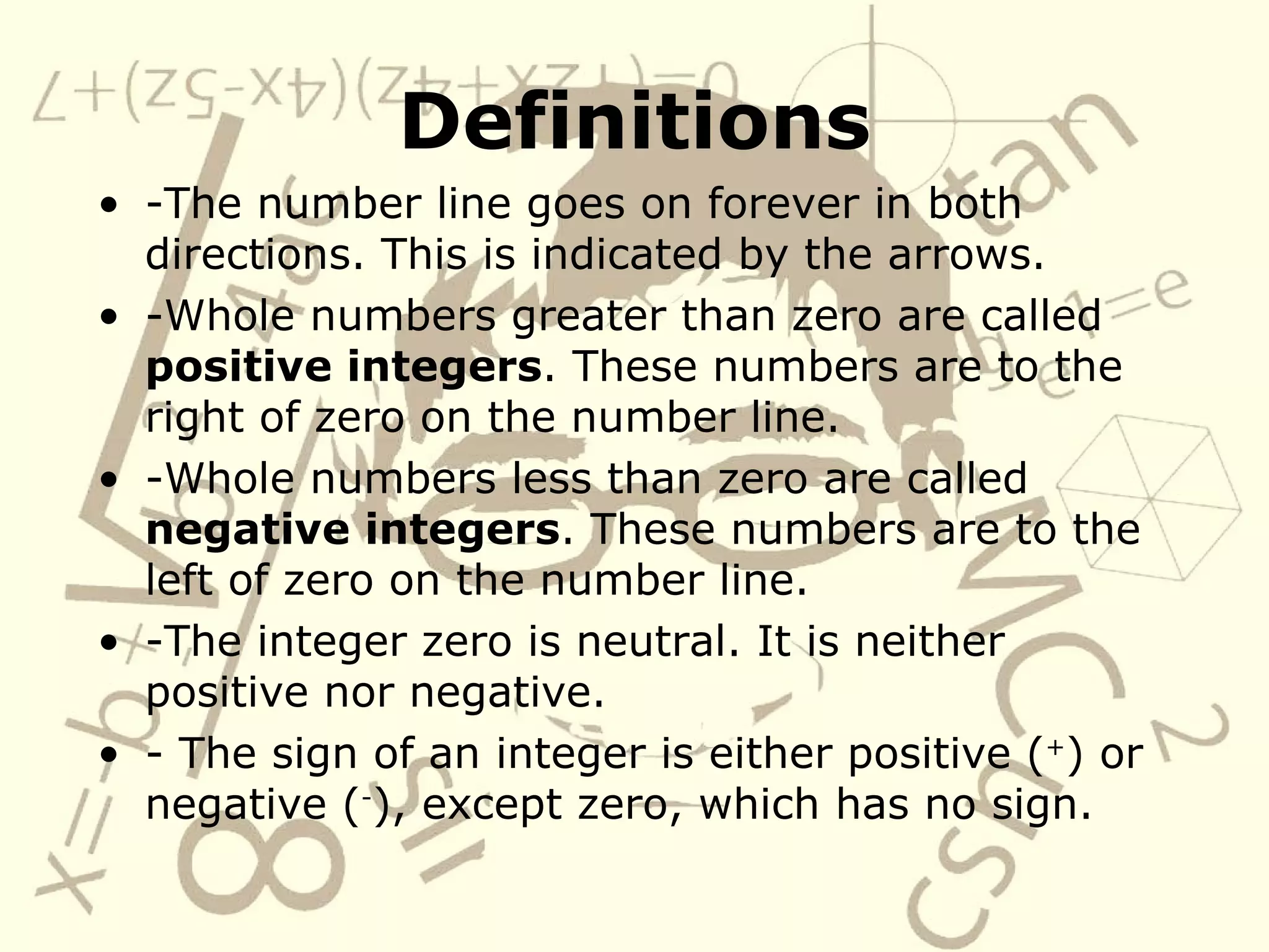 Introduction To Integers | PPT