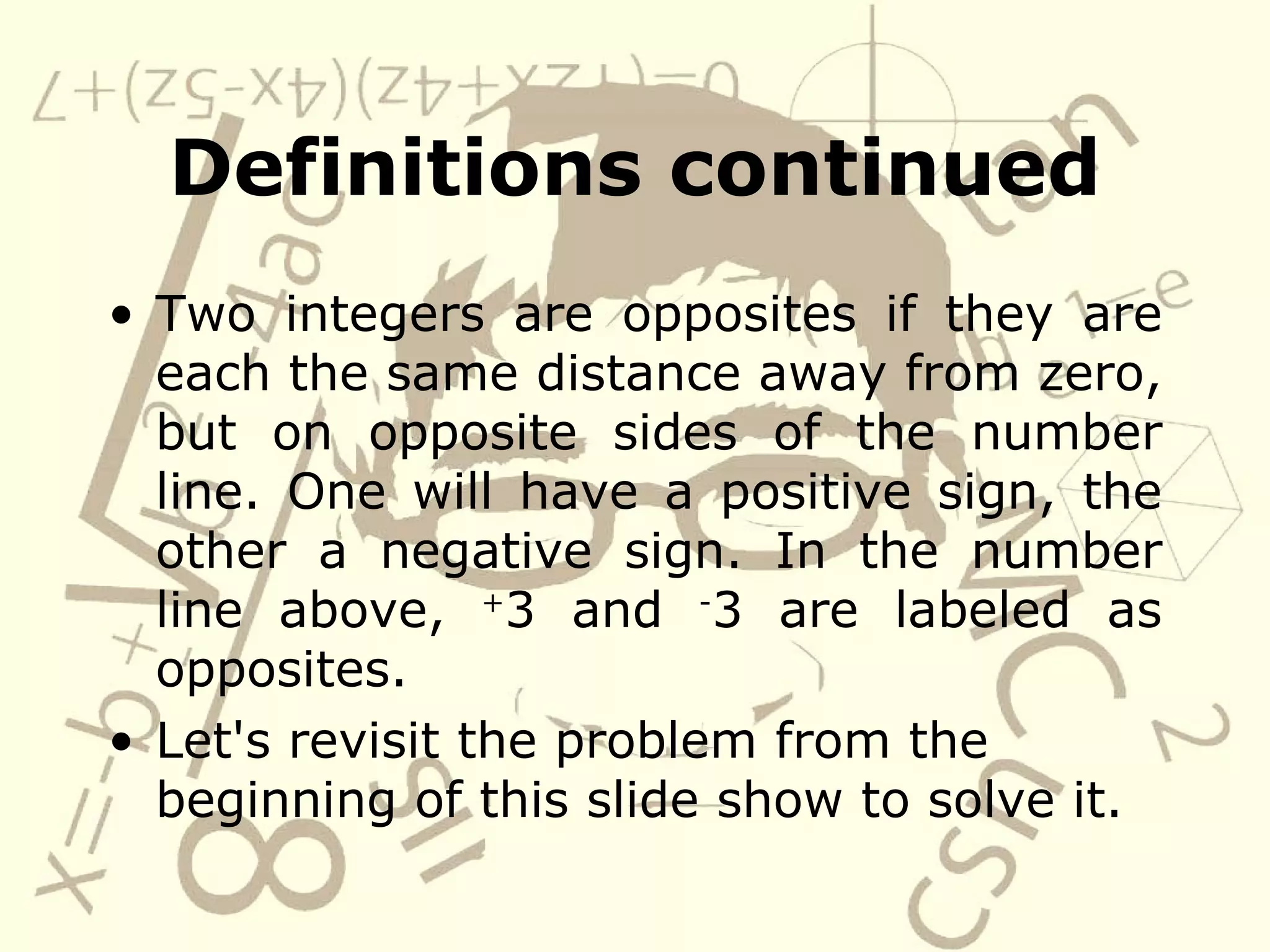 Introduction To Integers | PPT