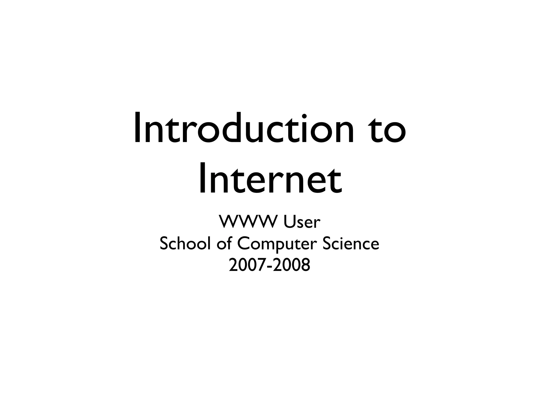 Introduction to Internet | PPT