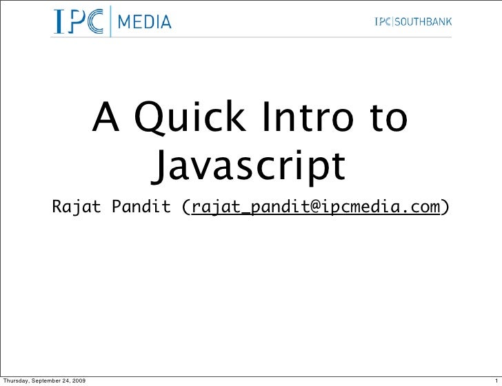 Introduction To Javascript