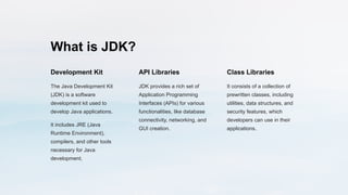 Introduction to JVM IDE and JDK and other elements | PPTX