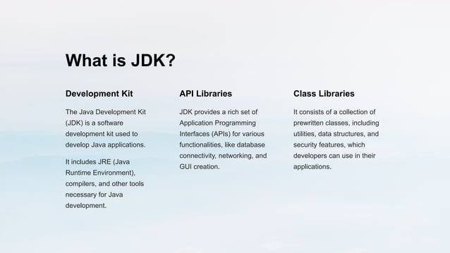 Introduction to JVM IDE and JDK and other elements | PPTX