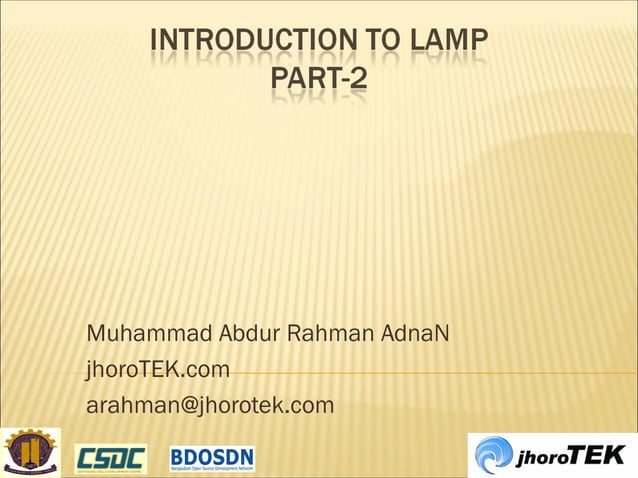 Introduction To Lamp P2 | PPT