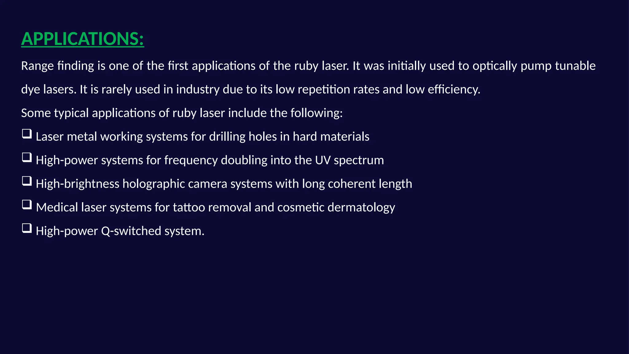 TYPES OF LASER ,PROCESS CHARACTERISTICS AND APPLICATIONS | PPT