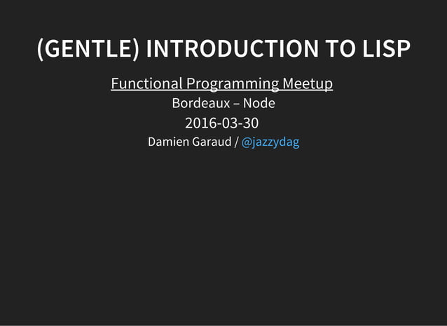 Gentle Introduction To Lisp | PDF
