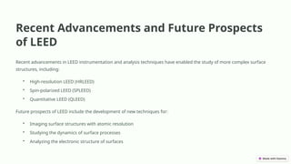 LEED-low energy electron diffraction.pptx | Chemistry | Science