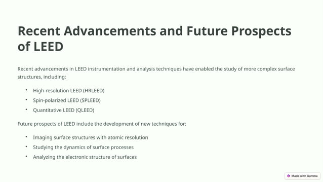 LEED-low energy electron diffraction.pptx | Chemistry | Science