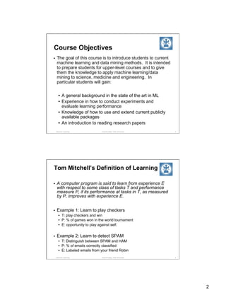 Introduction to Machine Learning and Data Mining | PDF