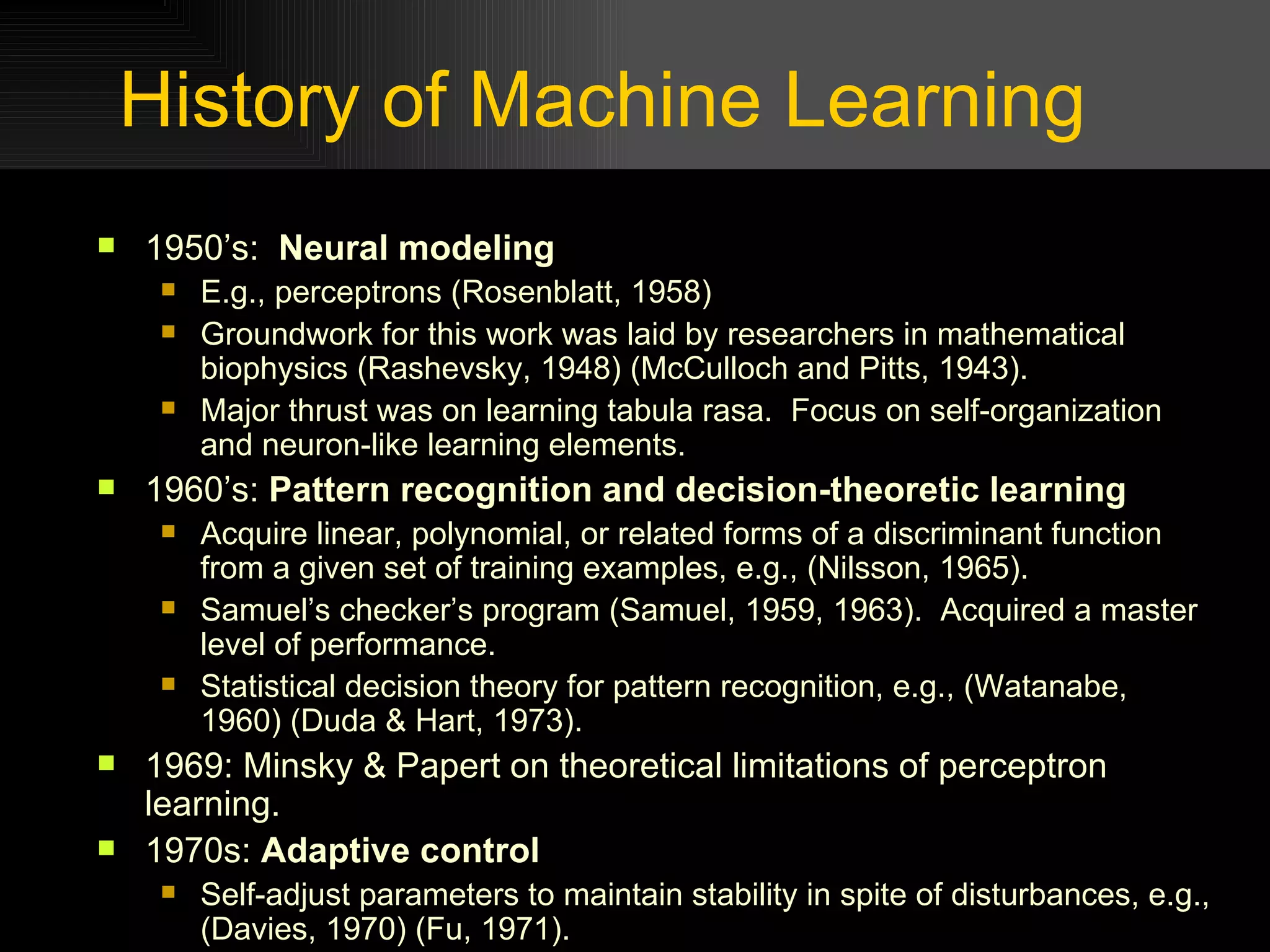 Introduction to Machine Learning* Prof. D. Spears | PPT