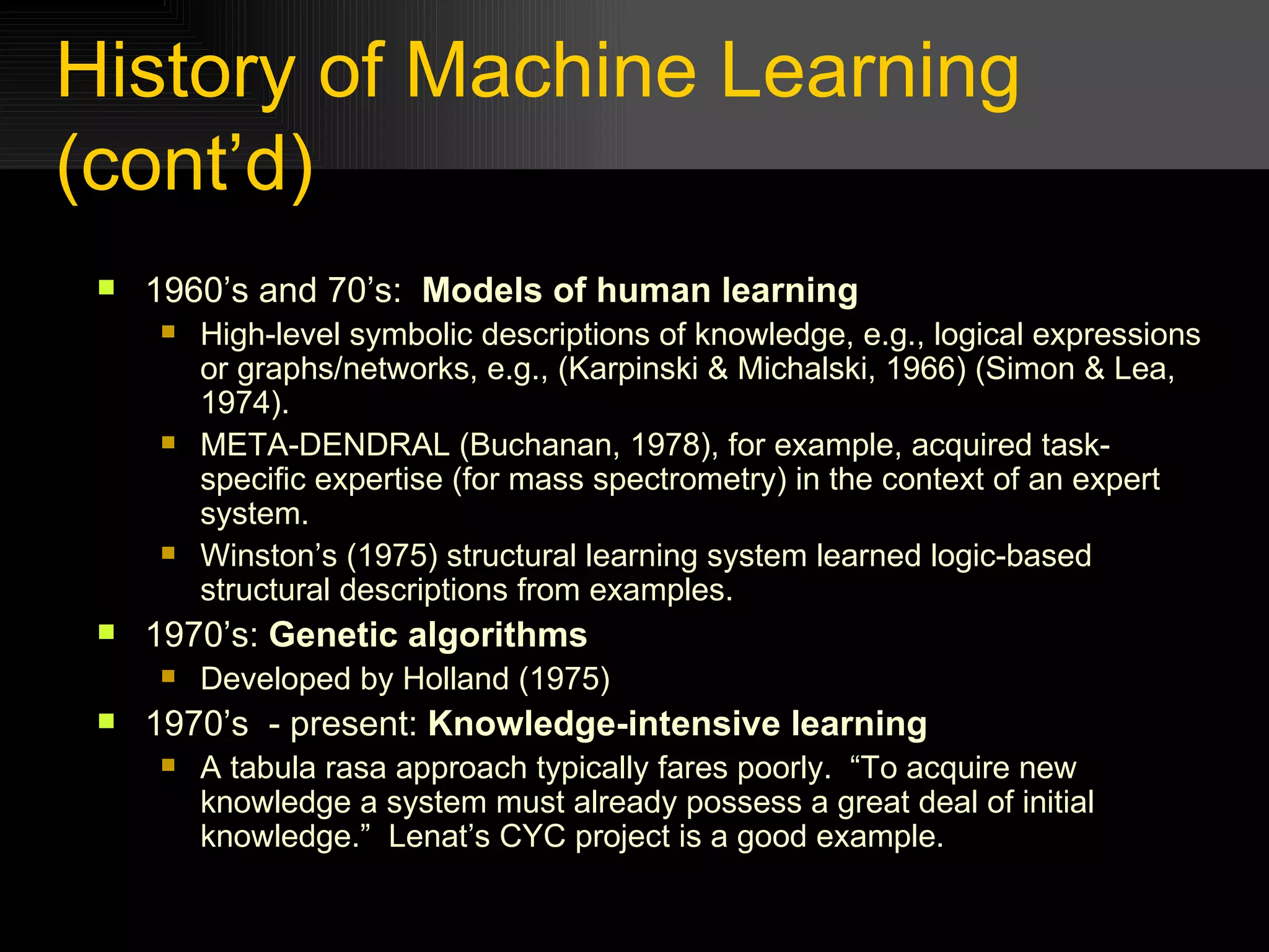 Introduction to Machine Learning* Prof. D. Spears | PPT
