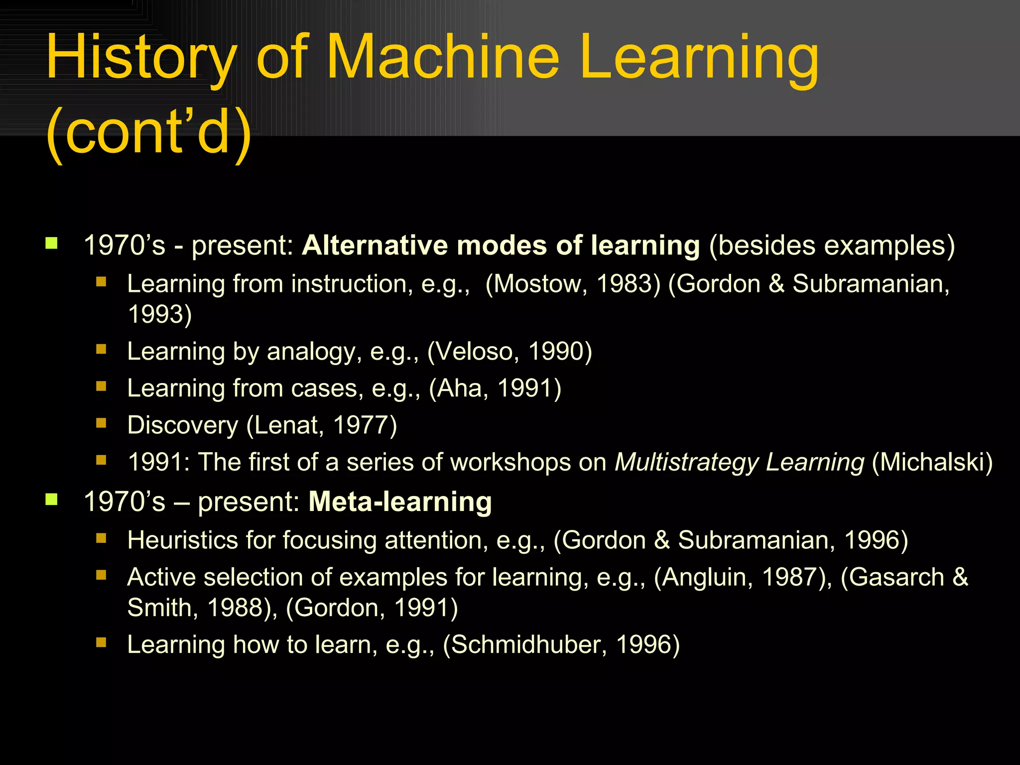 Introduction to Machine Learning* Prof. D. Spears | PPT