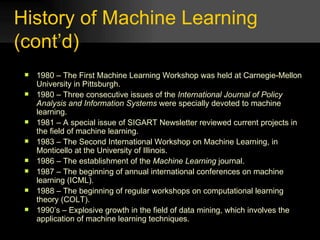 Introduction to Machine Learning* Prof. D. Spears | PPT