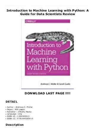 Introduction to Machine Learning with Python: A Guide for Data ...