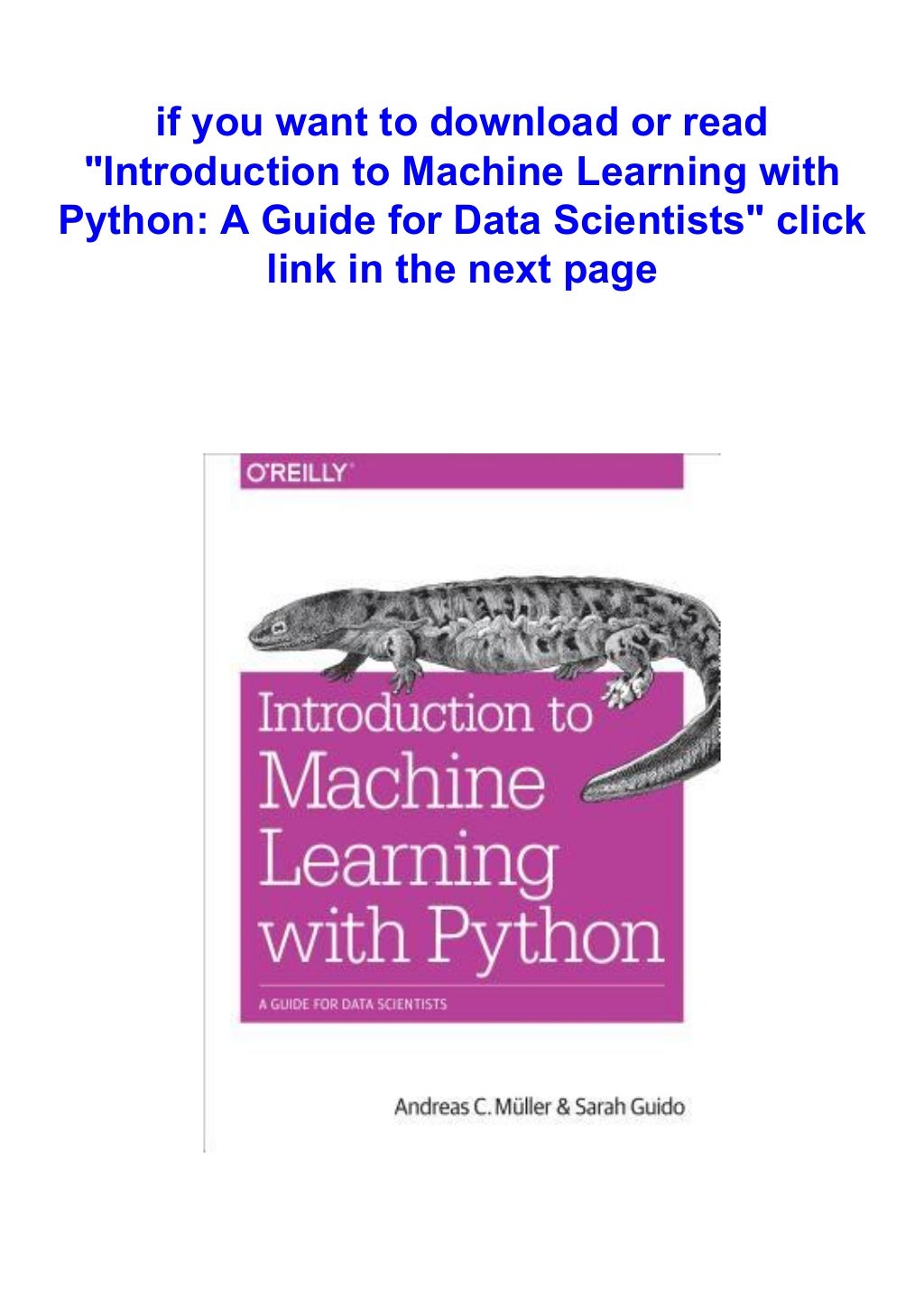 Introduction to Machine Learning with Python: A Guide for Data ...