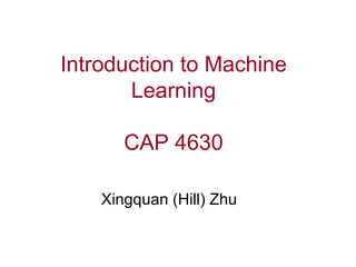 Introduction to Machine Learning | PPT
