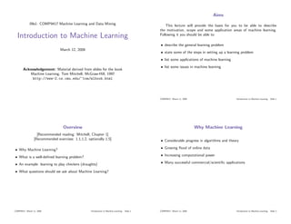Introduction to Machine Learning | PPT