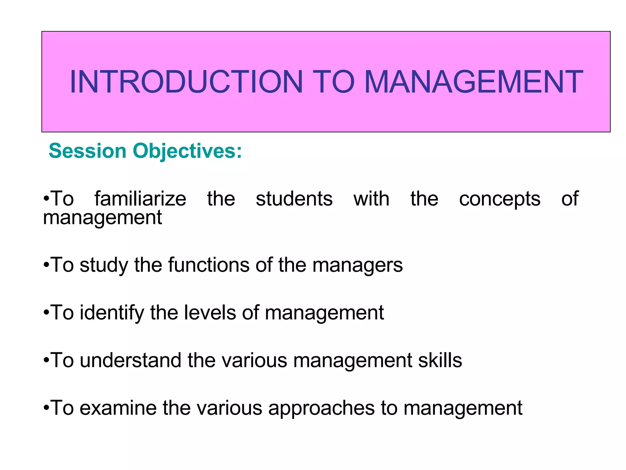 Introduction To Management | PPT