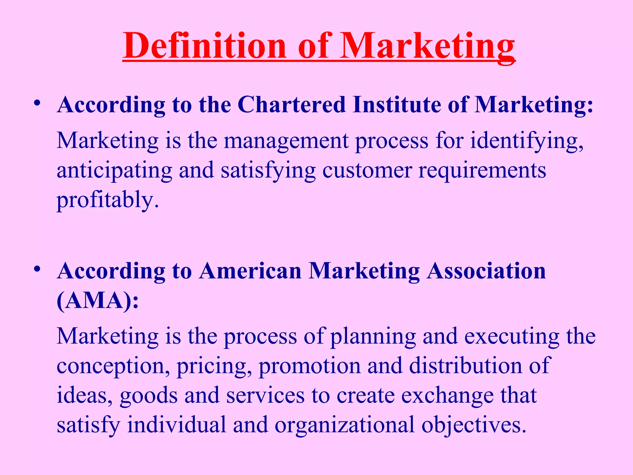 Introduction To Marketing Marketing | PPT