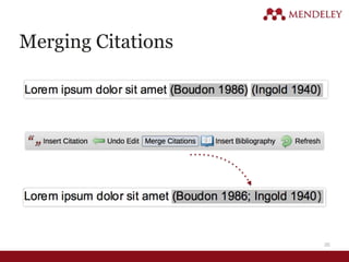 Basic Introduction to Mendeley Reference Manager | PPTX
