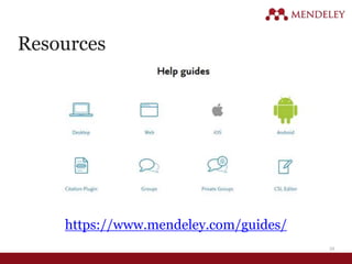 Basic Introduction to Mendeley Reference Manager | PPTX