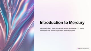 Introduction-to-Mercury..............pptx | Chemistry | Science