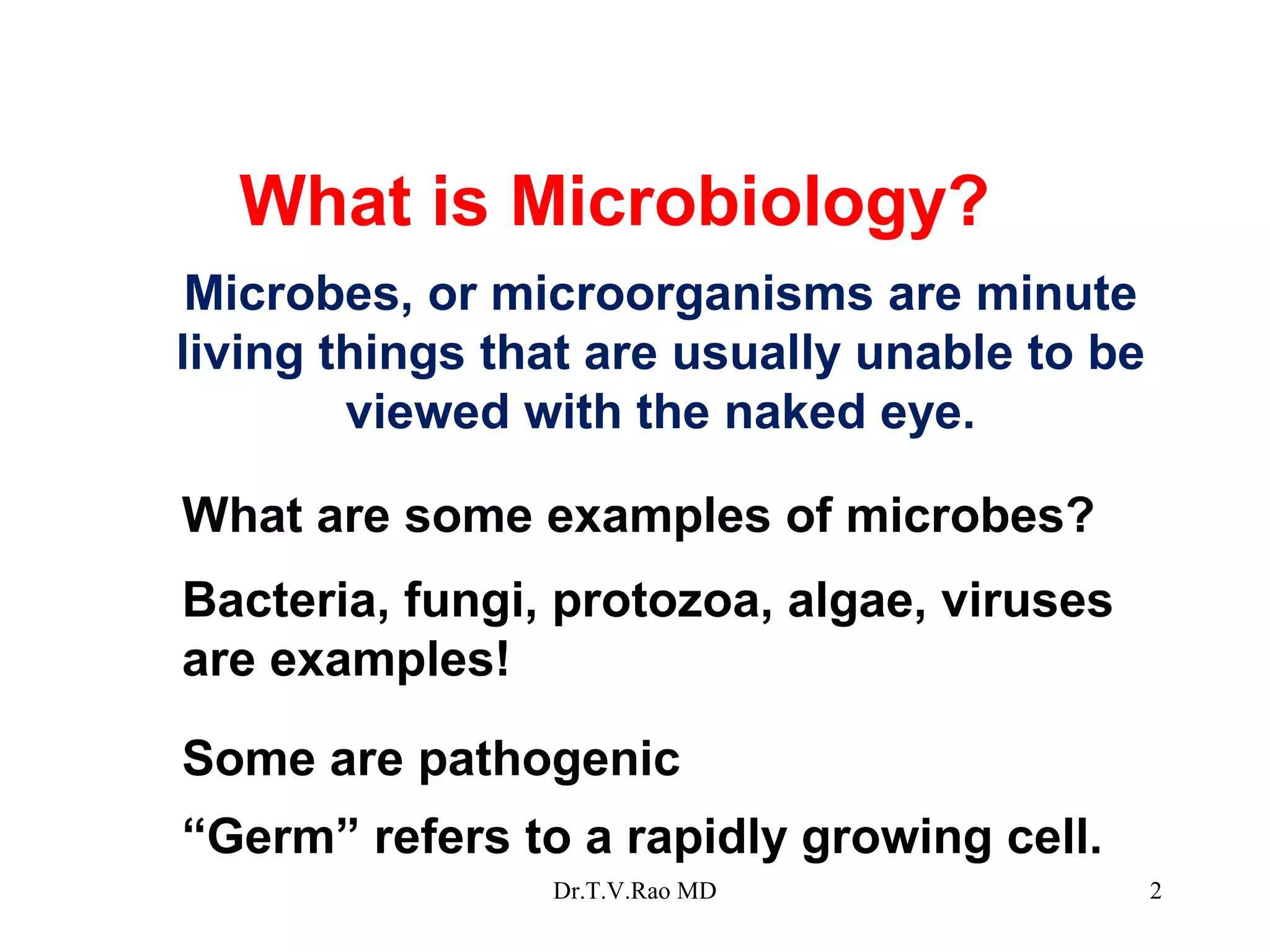 Introduction to Medical Microbiology basics | PPT | Chemistry | Science
