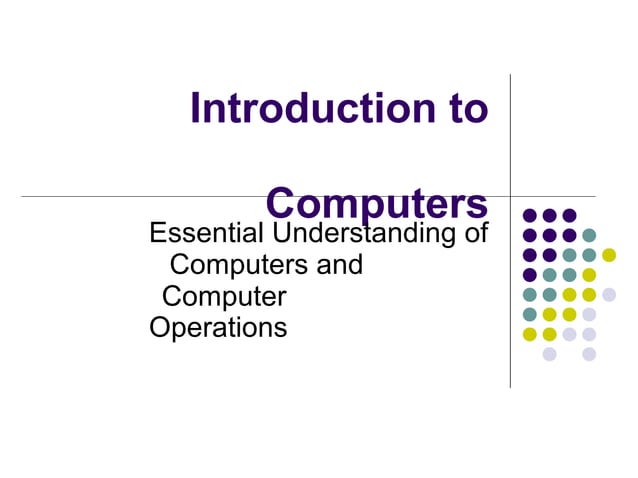 Introduction to-microcomputers | PPT