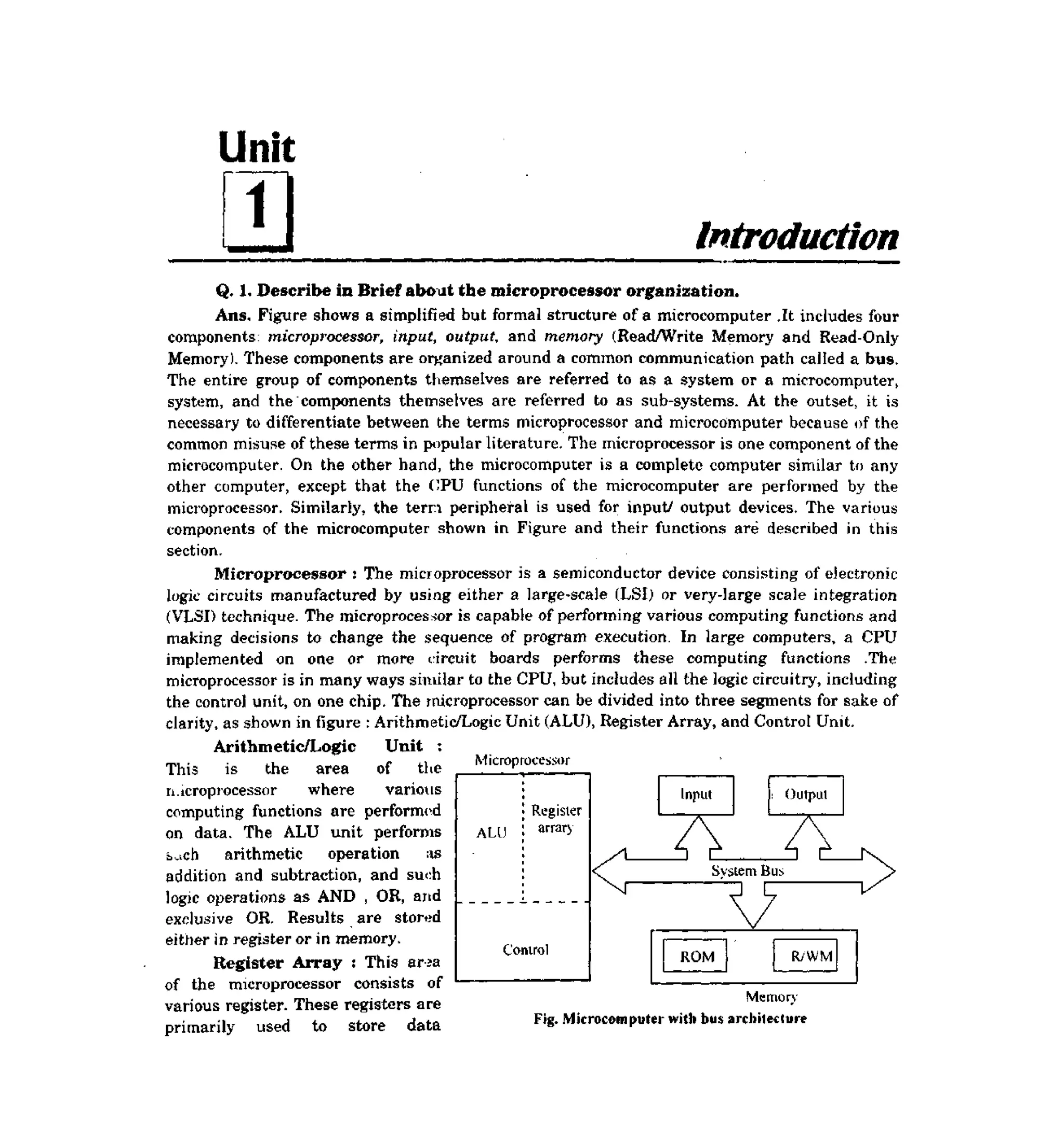 Introduction To Microprocessors Unit 1 Pdf