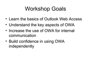 Introduction To Microsoft Outlook Web Access (Owa | PPT
