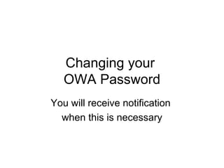 Introduction To Microsoft Outlook Web Access (Owa | PPT