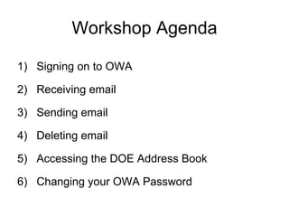 Introduction To Microsoft Outlook Web Access (Owa | PPT